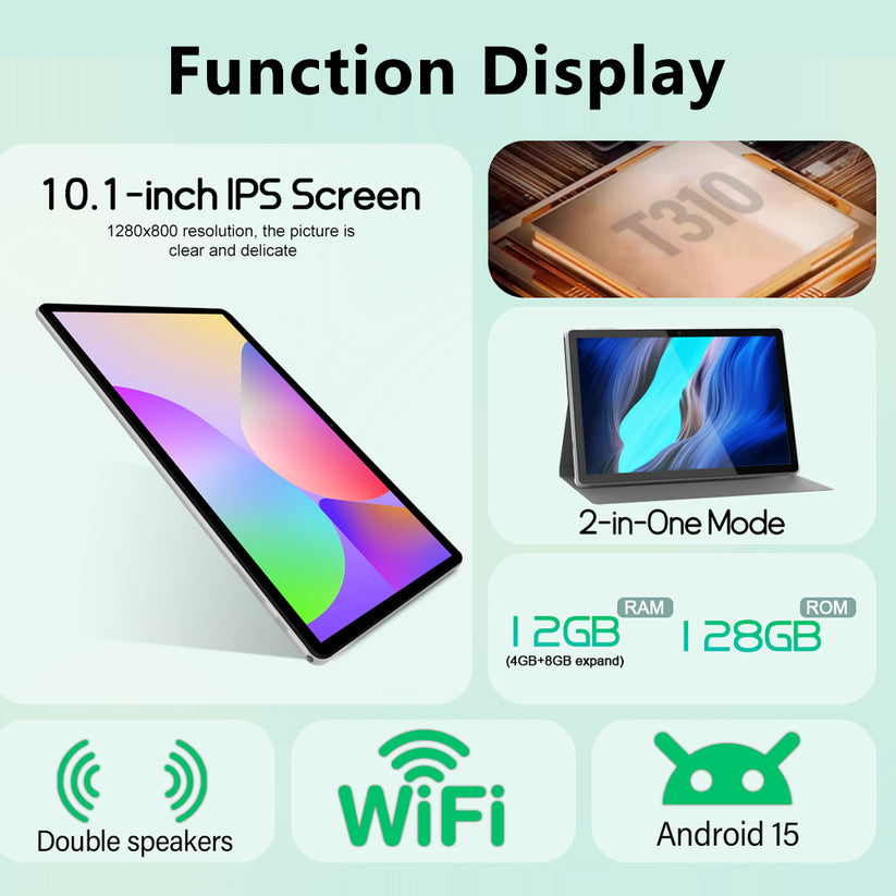 CRELANDER W30 Android Tablet, 10.1 Inch Android 15 Tablet with 1280x80 ...